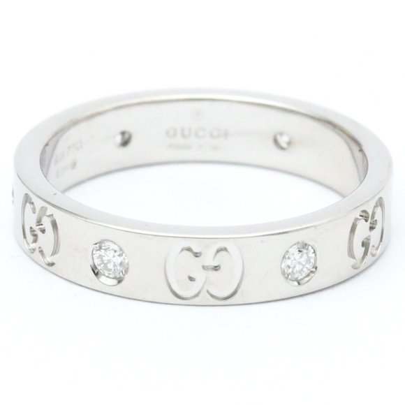 Gucci | Jewelry | Gucci Icon White Gold 8k Fashion Diamond Band Ring Silver | Poshmark